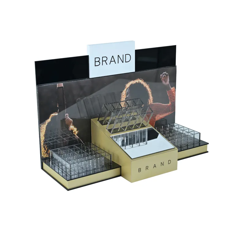 L Shape Detachable Acrylic Makeup Lipstick Display Stand with Slots