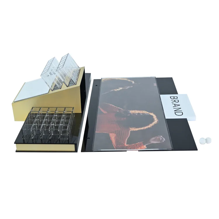 L Shape Detachable Acrylic Makeup Lipstick Display Stand with Slots