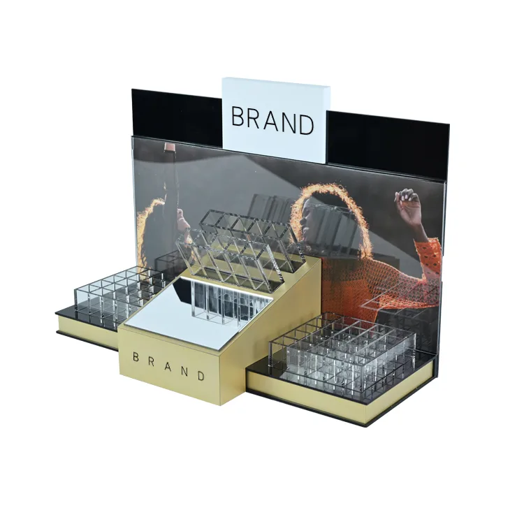 L Shape Detachable Acrylic Makeup Lipstick Display Stand with Slots