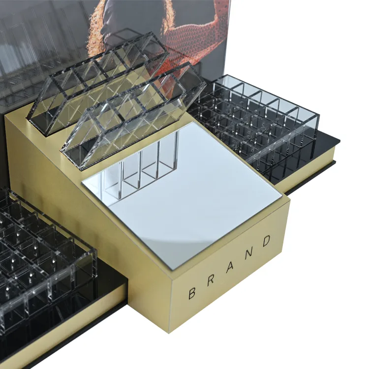 L Shape Detachable Acrylic Makeup Lipstick Display Stand with Slots