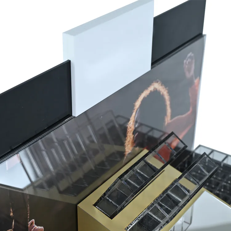 L Shape Detachable Acrylic Makeup Lipstick Display Stand with Slots