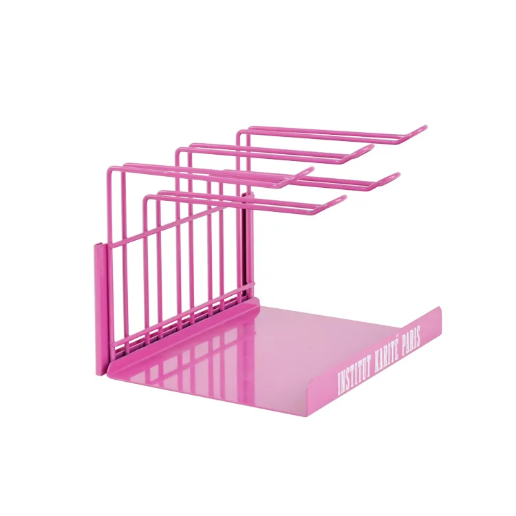 2 Floors Metal Countertop Hand Cream Display Rack with Hook