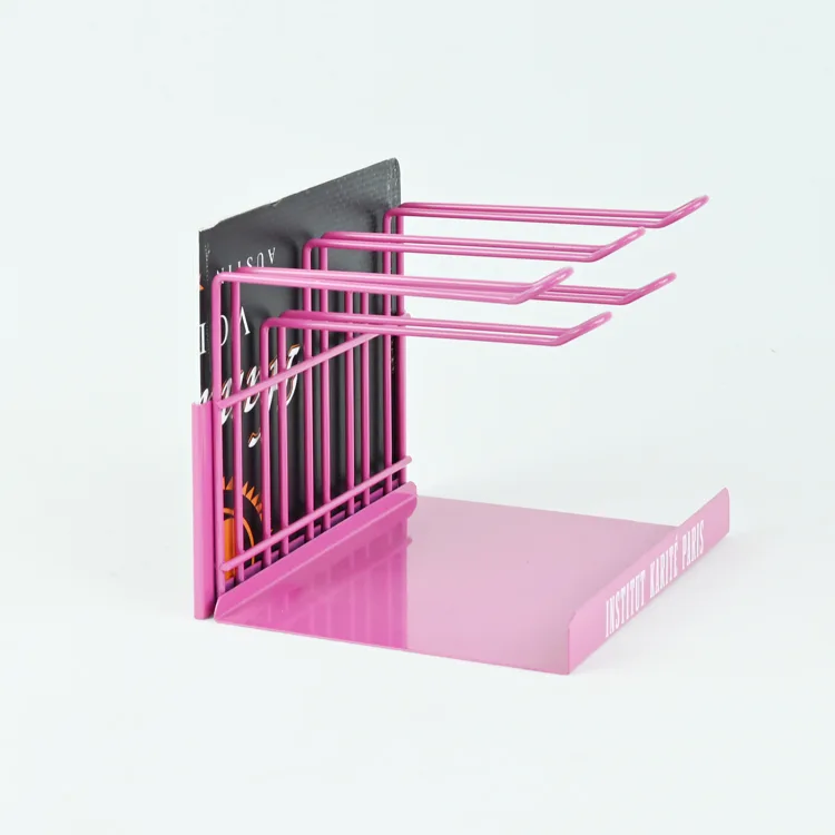 2 Floors Metal Countertop Hand Cream Display Rack with Hook