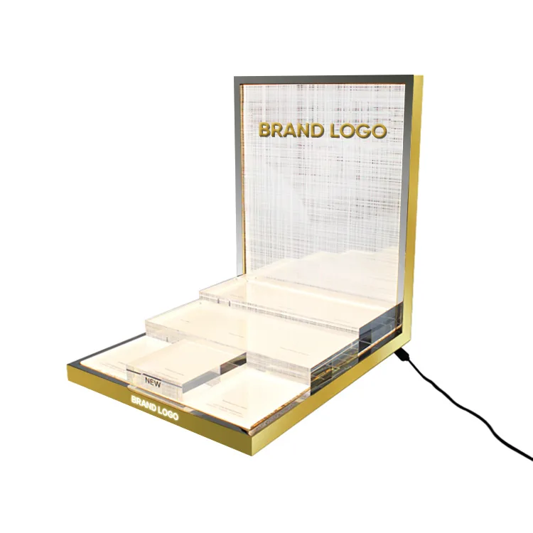 Stainless Steel Acrylic Cosmetics Display Stand Rack Makeup Display