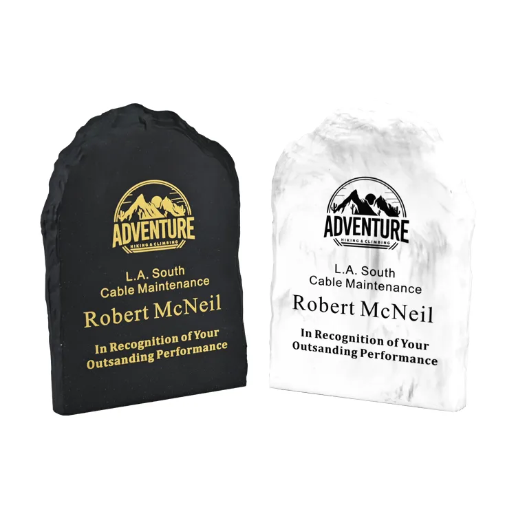 Custom Vertical Mountain Shape Resin Trophy 5"x7"