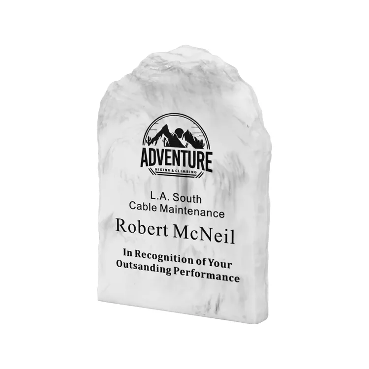Custom Vertical Mountain Shape Resin Trophy 5"x7"