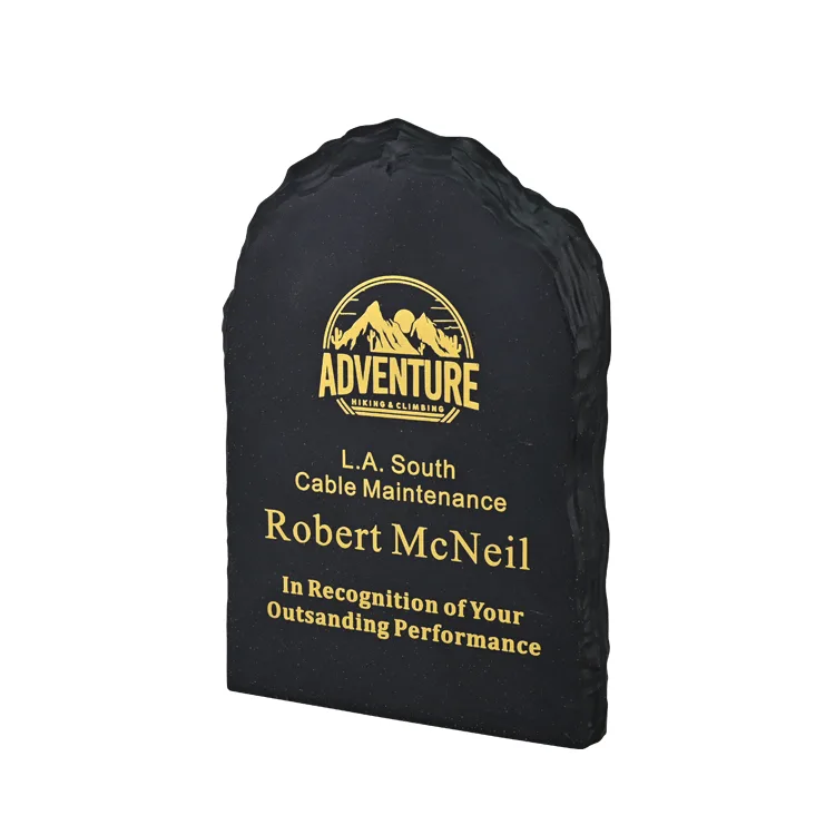 Custom Vertical Mountain Shape Resin Trophy 5"x7"