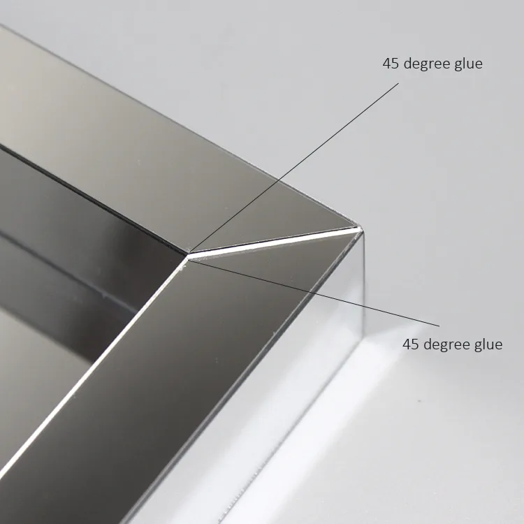 Rectangular Silver Mirror Acrylic Perfume Display Tray