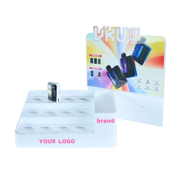 Detachable Countertop Acrylic Vape Trial Sample Station with Led