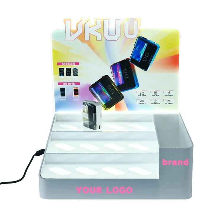 Detachable Countertop Acrylic Vape Trial Sample Station with Led