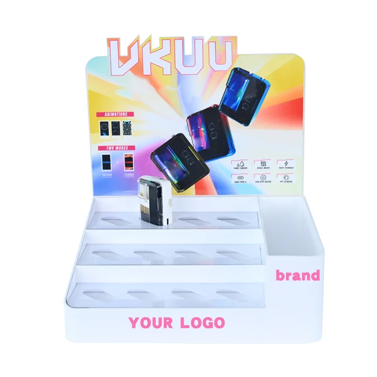 Detachable Countertop Acrylic Vape Trial Sample Station with Led