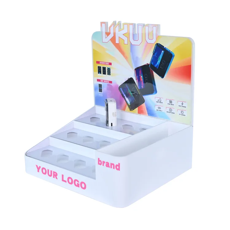 Detachable Countertop Acrylic Vape Trial Sample Station with Led