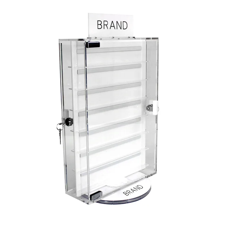 Custom 2 Side Acrylic Rotating Jewelry Display Rack