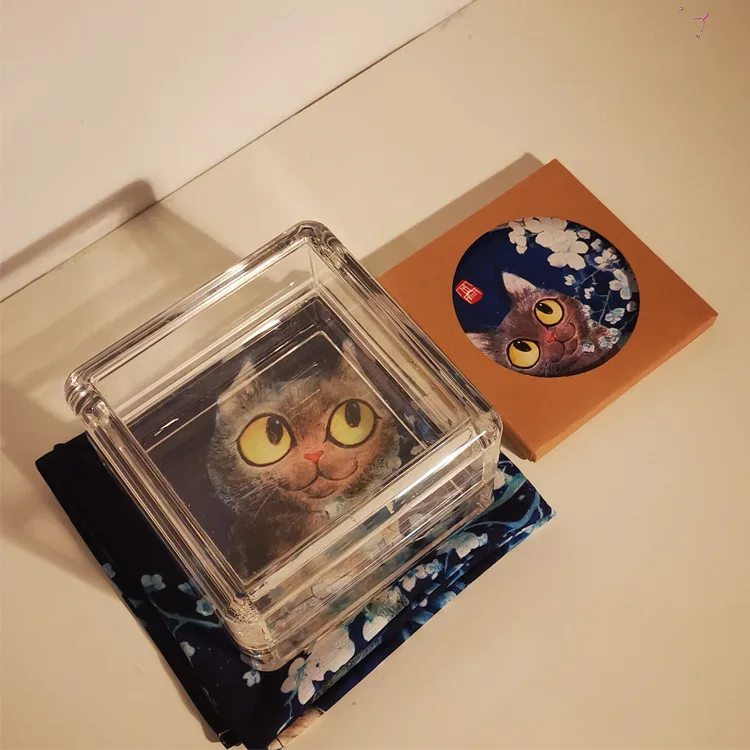 Transparent Acrylic Kung Fu Tea Set Storage Box Tray Suit with Lid