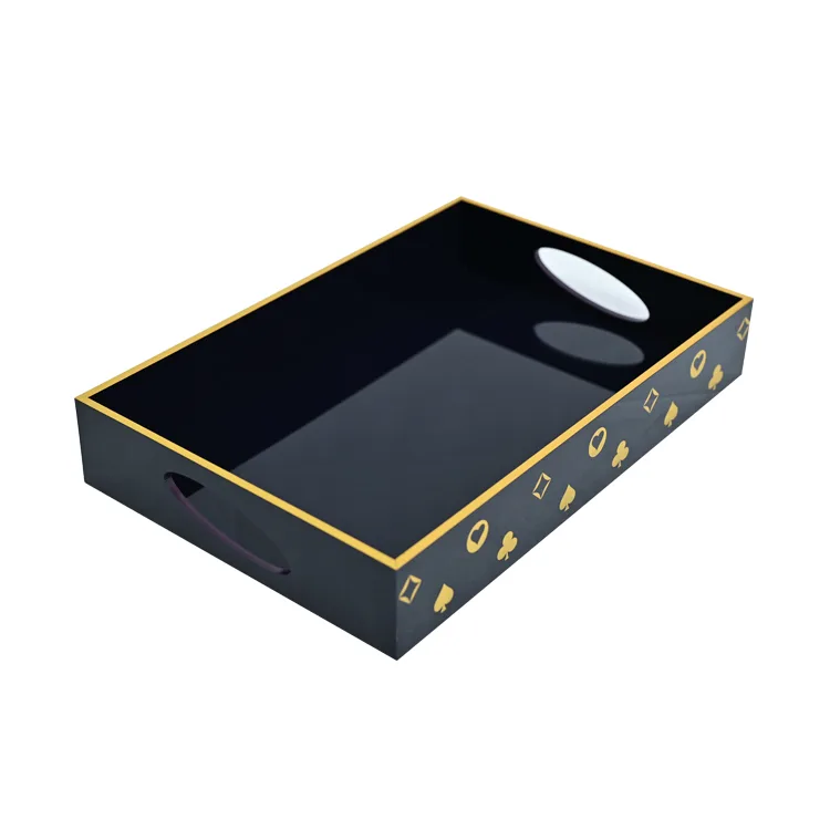 Acrylic Gold Poker Pattern Tray Sets