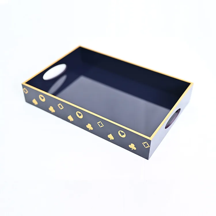 Acrylic Gold Poker Pattern Tray Sets