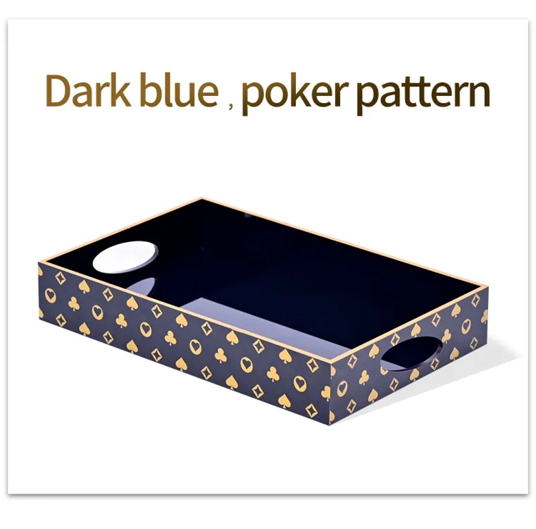 Acrylic Gold Poker Pattern Tray Sets