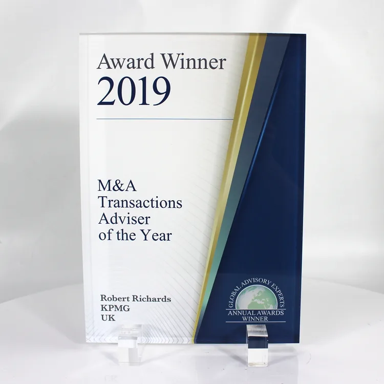 Custom Acrylic Rectangle A4 Trophy with Holder