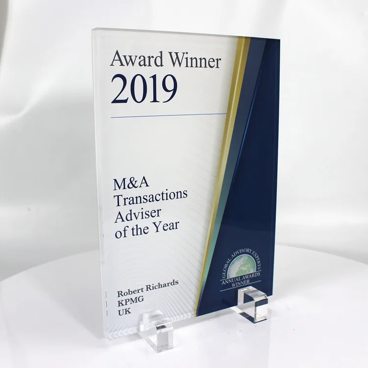 Custom Acrylic Rectangle A4 Trophy with Holder