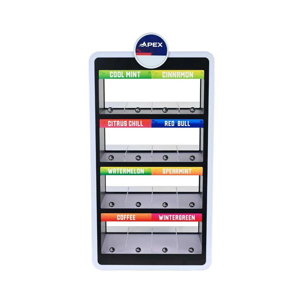 Acrylic 4 Tiers E-cigarette Pouch Display Stand with Led Light