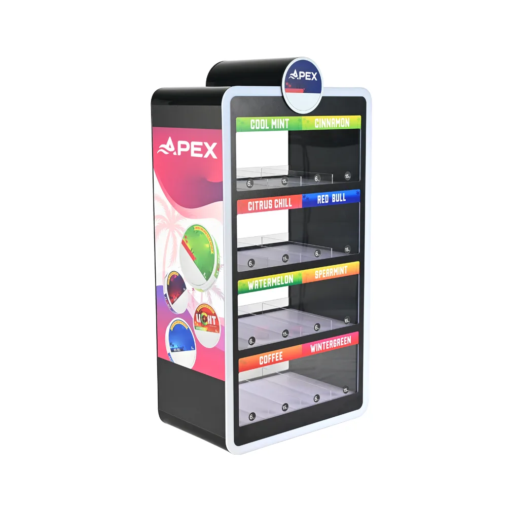 Acrylic 4 Tiers E-cigarette Pouch Display Stand with Led Light