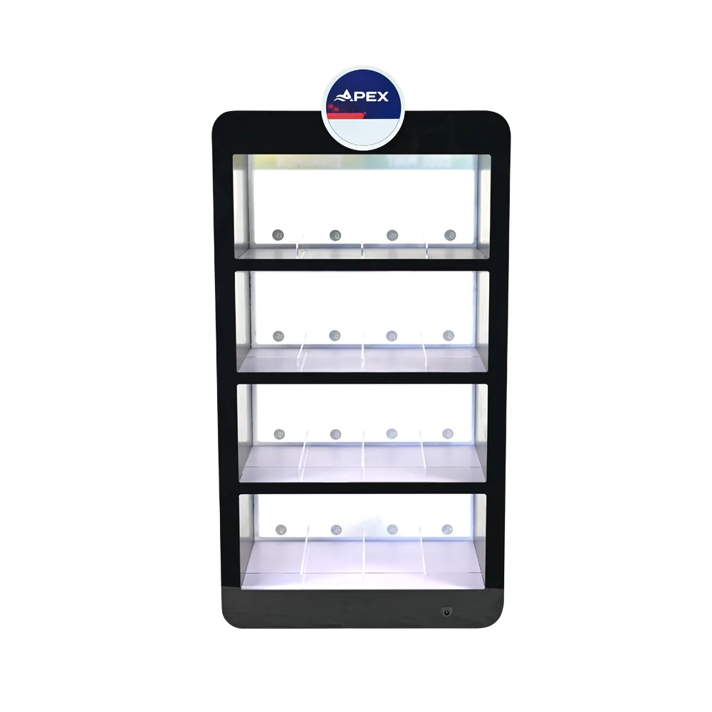 Acrylic 4 Tiers E-cigarette Pouch Display Stand with Led Light