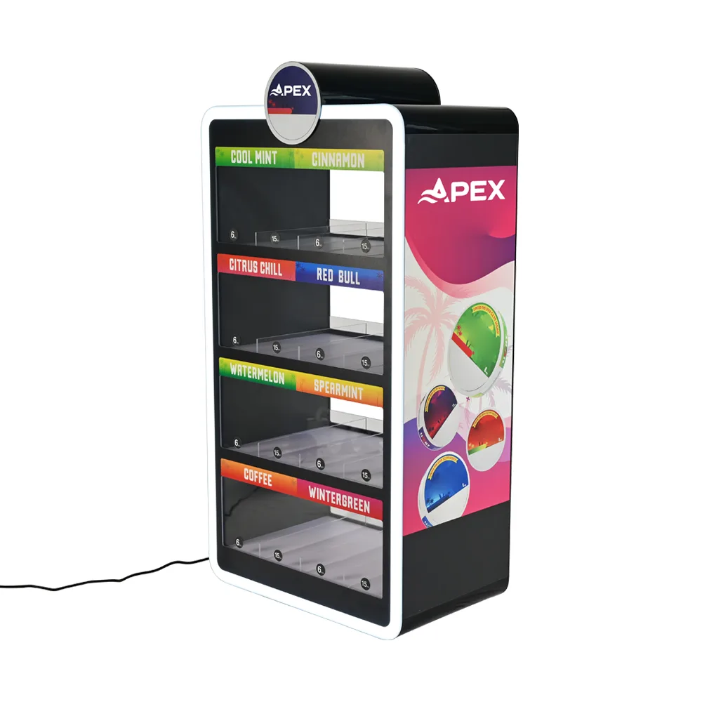 Acrylic 4 Tiers E-cigarette Pouch Display Stand with Led Light
