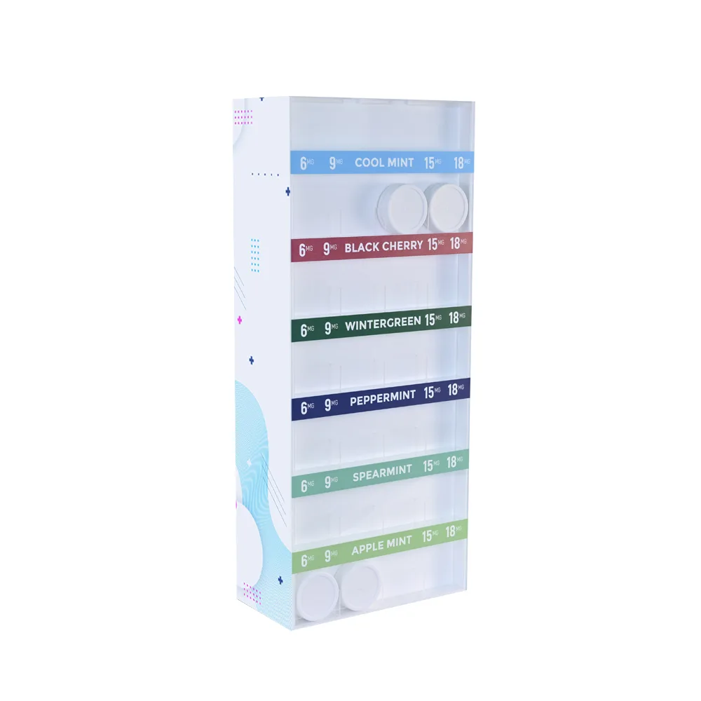 Two-sided 6 Tiers Acrylic E-cigarette Pouch Display Stand