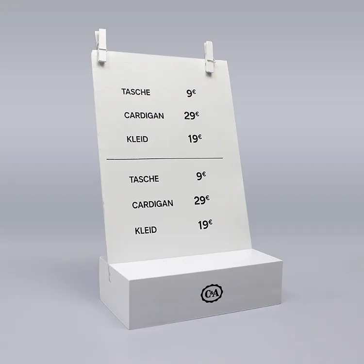 Detachable MDF Menu Sign Holder with Clips