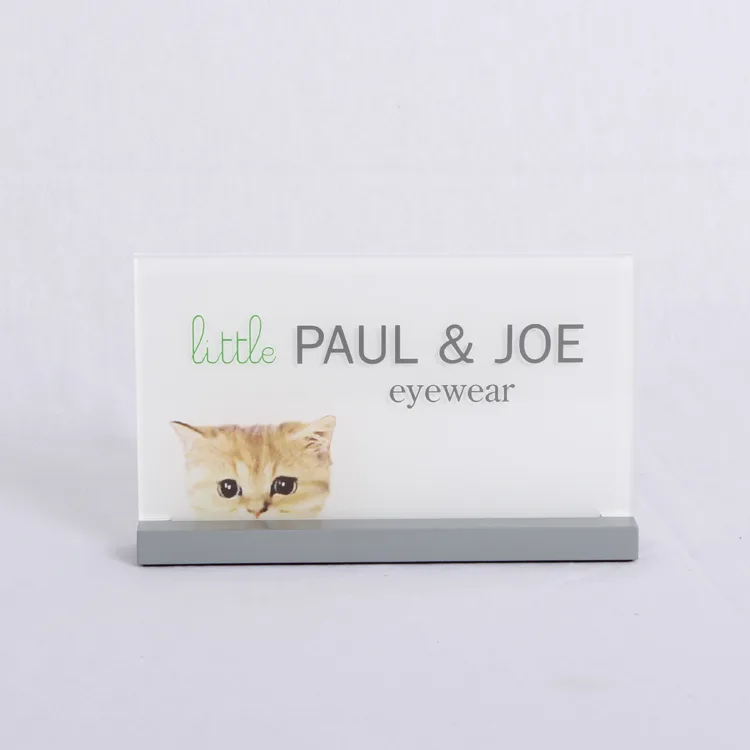 T Shape Acrylic Brand Reminder Sign Holder with MDF Base