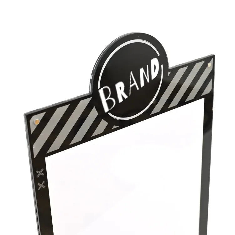 Custom Acrylic T Shape Table Top POP Display Sign Holder