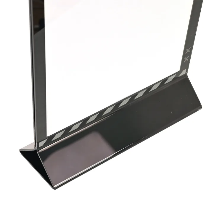 Custom Acrylic T Shape Table Top POP Display Sign Holder