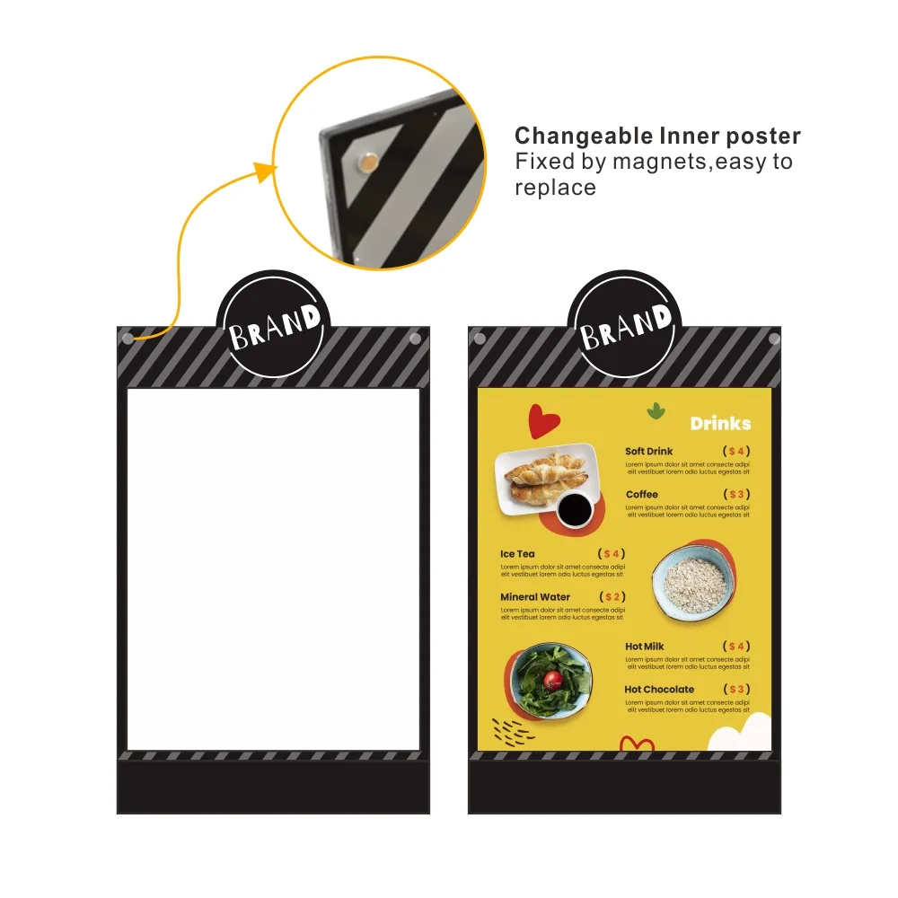 Custom Acrylic T Shape Table Top POP Display Sign Holder