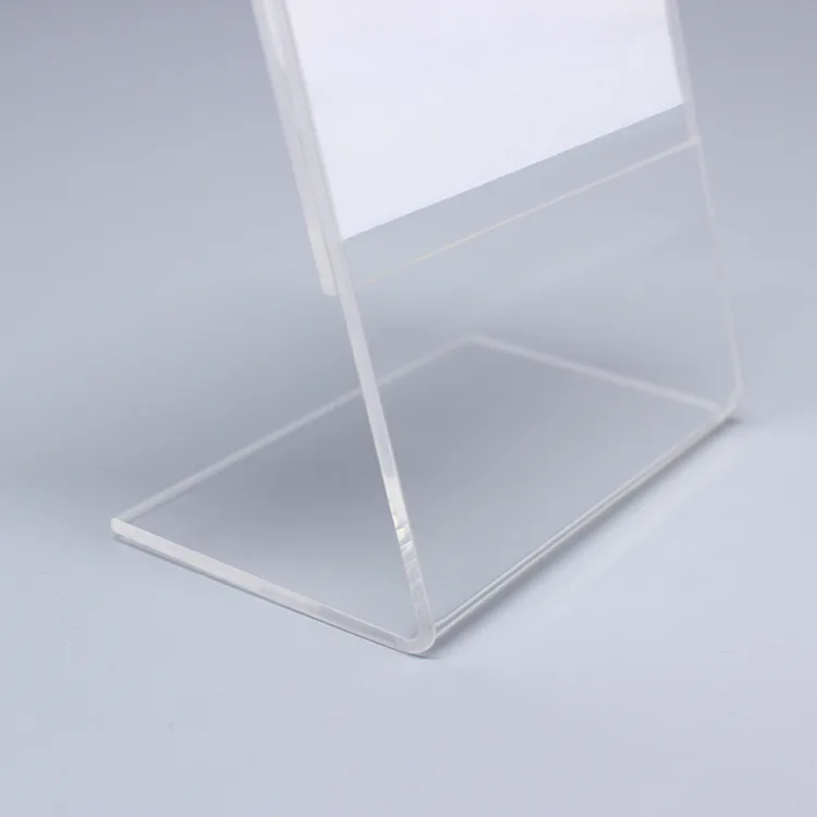 Oblique L-shaped A4 Acrylic Tabletop Poster Sign Holder