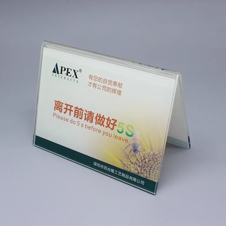 Tabletop Service Reminder V-shaped Acrylic Sign Holder