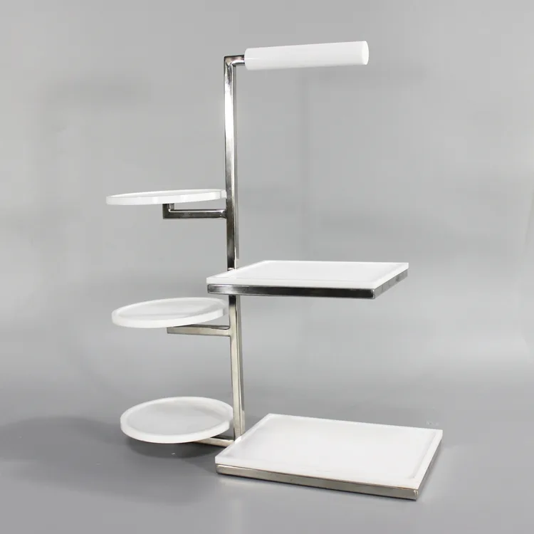 Steel Frame Tree Type Acrylic Tea Set Display Rack