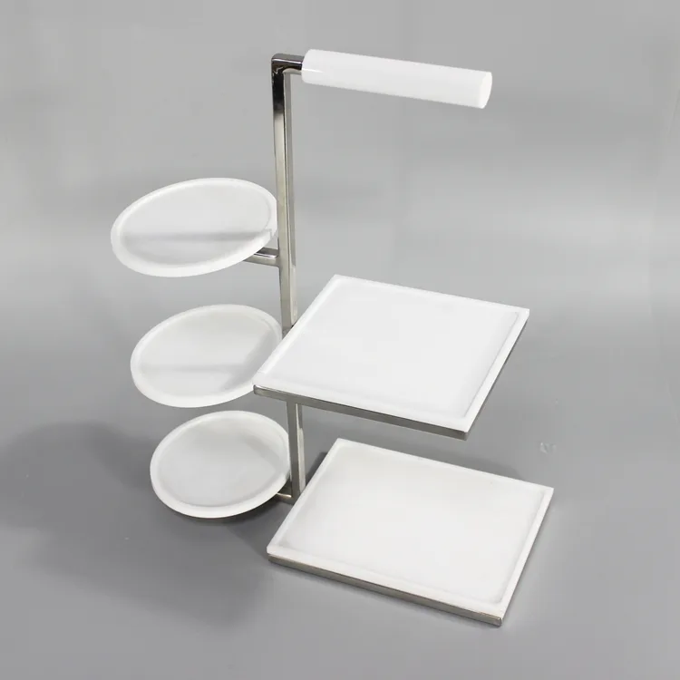 Steel Frame Tree Type Acrylic Tea Set Display Rack