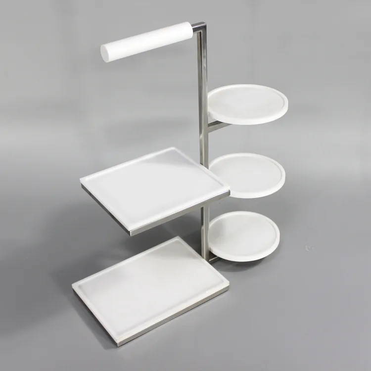 Steel Frame Tree Type Acrylic Tea Set Display Rack