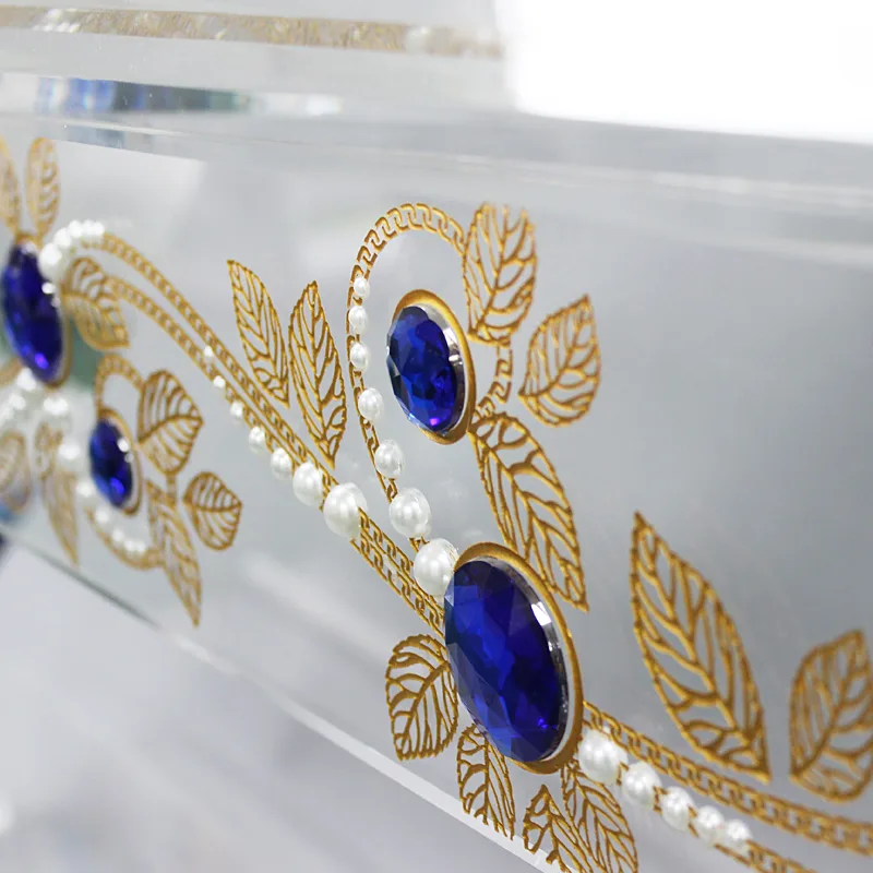 Carving Pattern Transparent Long Table Acrylic Furniture