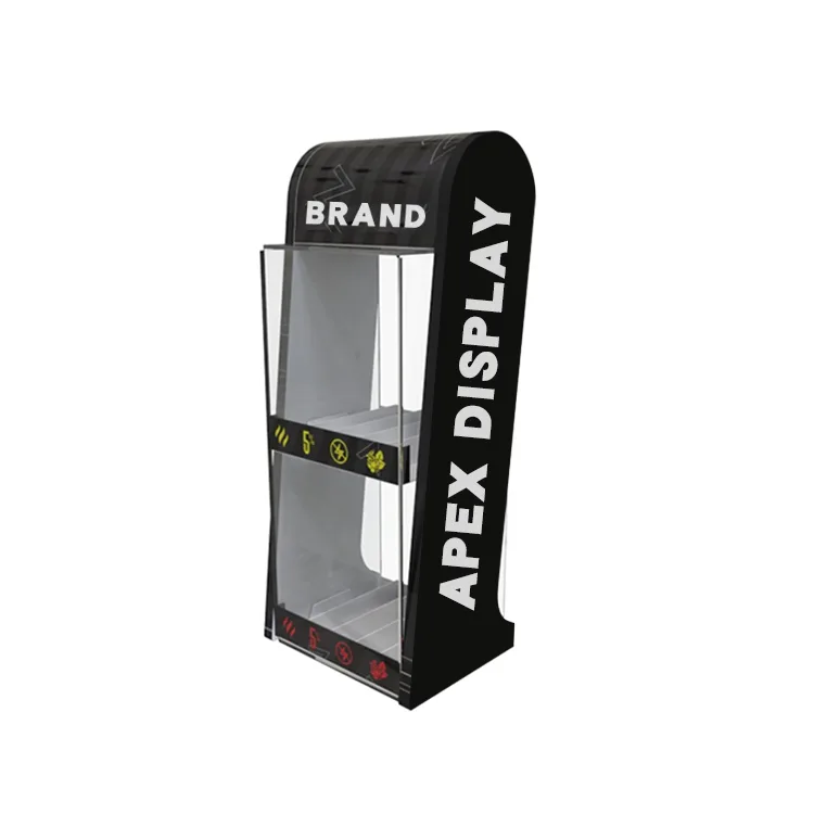 Acrylic Cigarette Counter Vape Display Shelf with LED Light