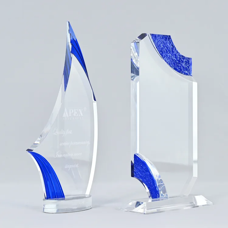 Blue Sail Acrylic Trophy: Premium Award for Recognition