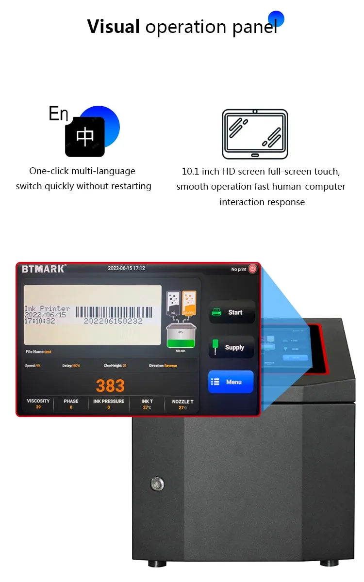 W7 Series Small Character Continuous Inkjet Printer - BTMARK