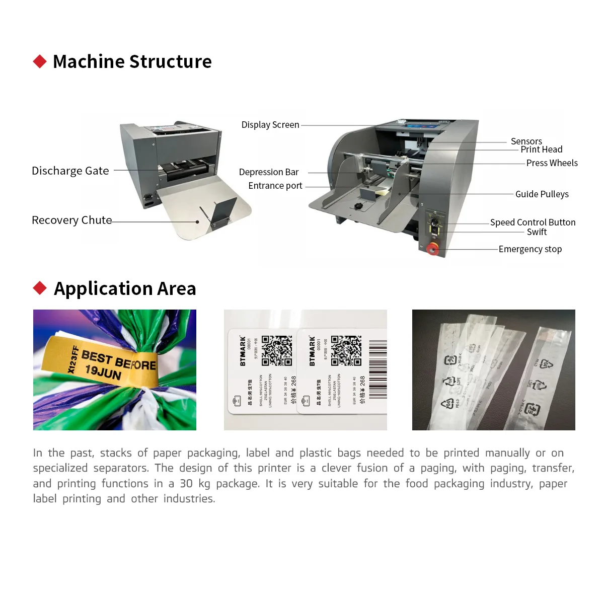 Multifunction TIJ Thermal Inkjet Printer & Paging Machine - BTMJET