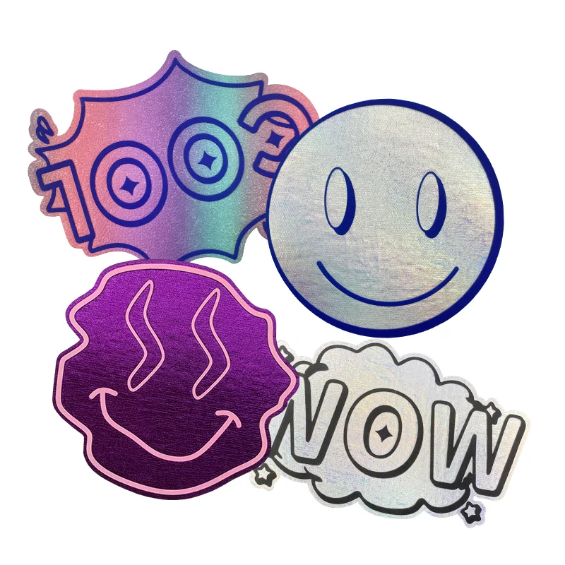 Suede & Silicon printing badges smile print woven badges custom ...