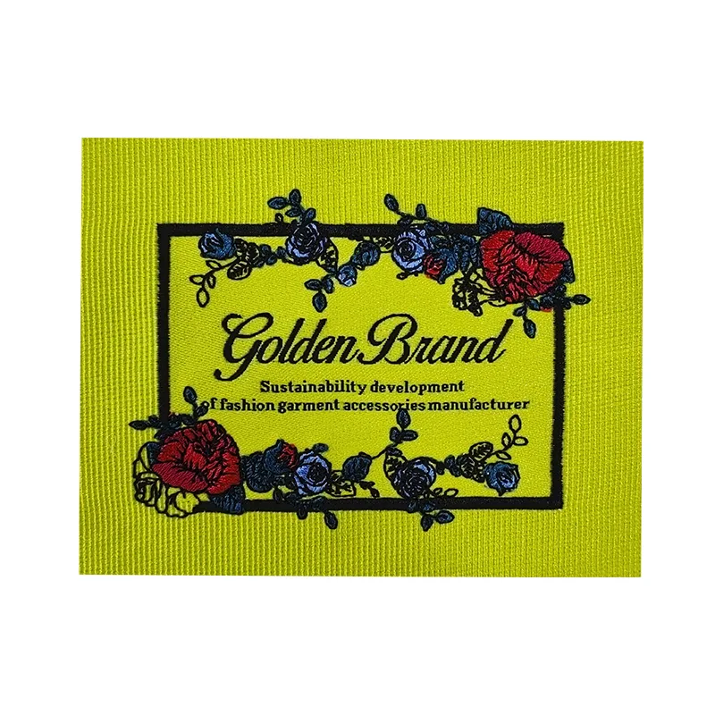 Woven & Embroidery badges rose woven label embroidery badges custom ...