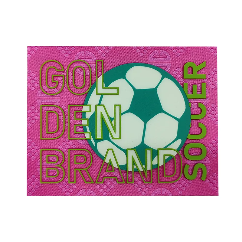 Woven & Silicon Printing SOCCER Pattern Label Outdoor Woven Badges ...