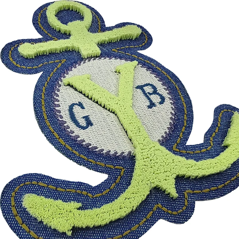 Toothbrush Embroidery GB Denim Badges Tag Customize Clothing ...