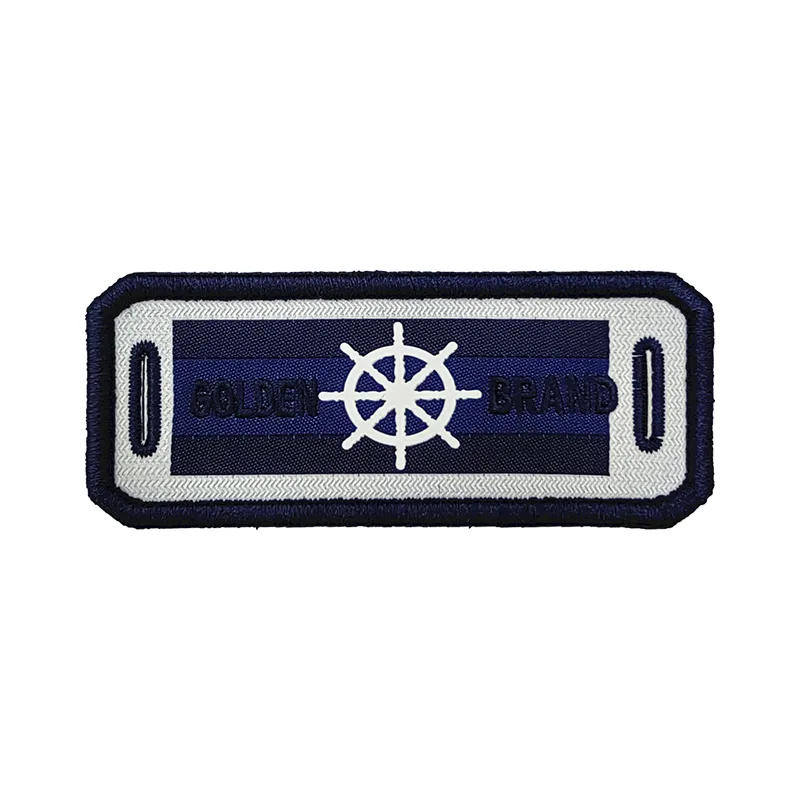 Woven & Silicone Printing & Embroidery Rudder Anchor Pattern Velcro ...