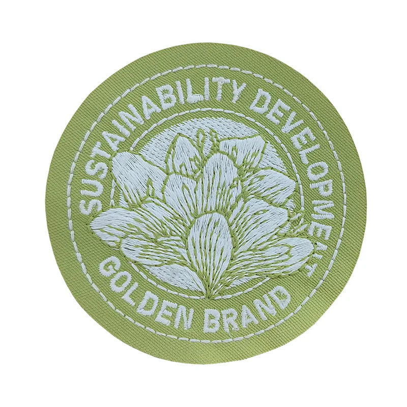 Woven & Embroidery Green Floral Patches Custom Garment Accessories ...