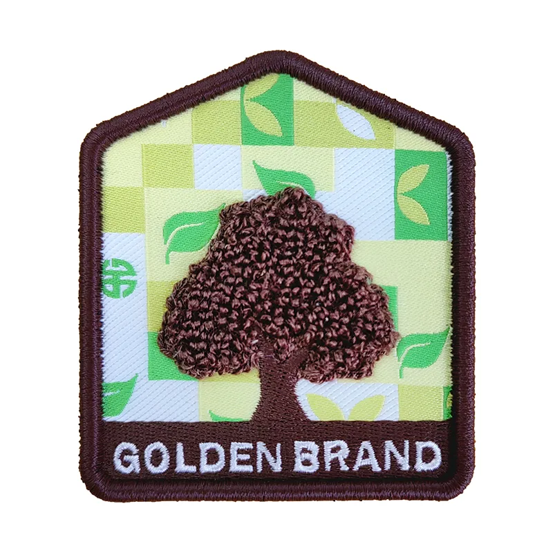 Trees Pattern Chenille Embroidery Woven Patches Custom Garment ...